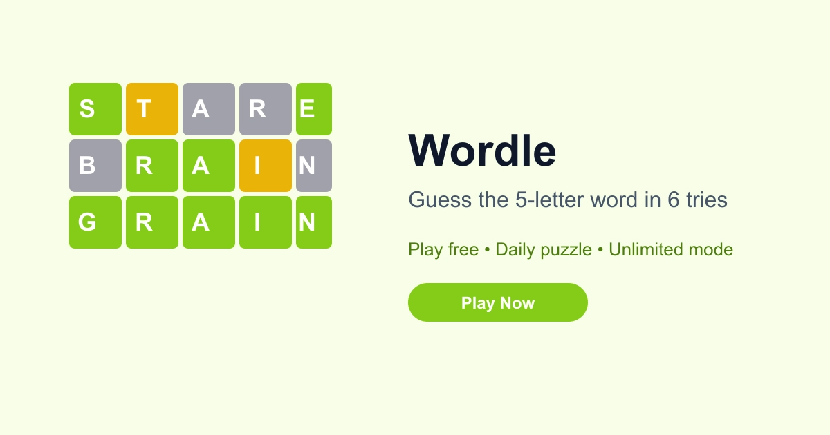 Wordle Unlimited — Play Free, Daily + Practice Mode